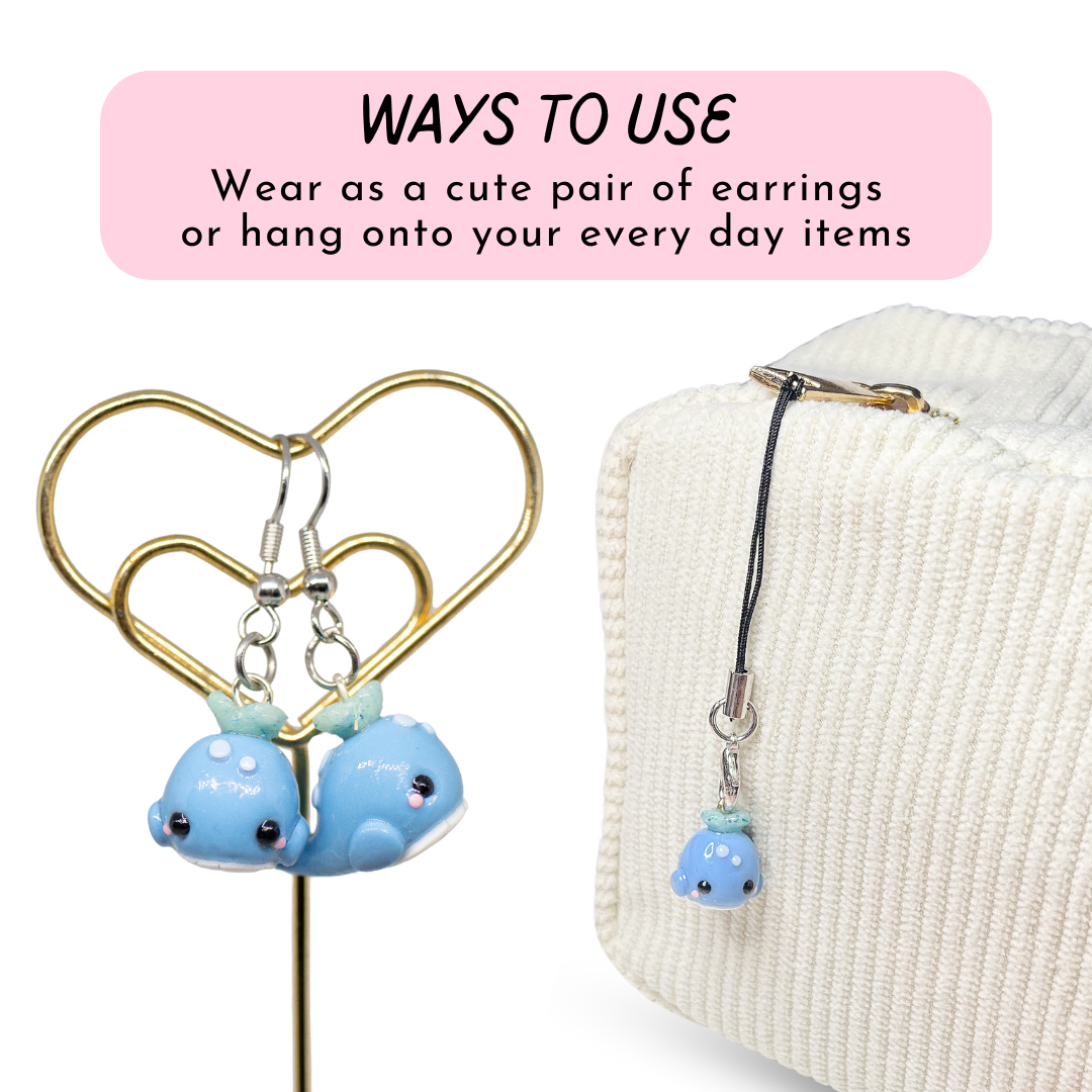 Blue Whale Polymer Clay Charm – Oahu Charms